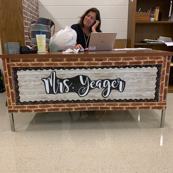 Teacher Name, Teacher Desk Decal, Classroom Decor, Vinyl Wall Decal ...