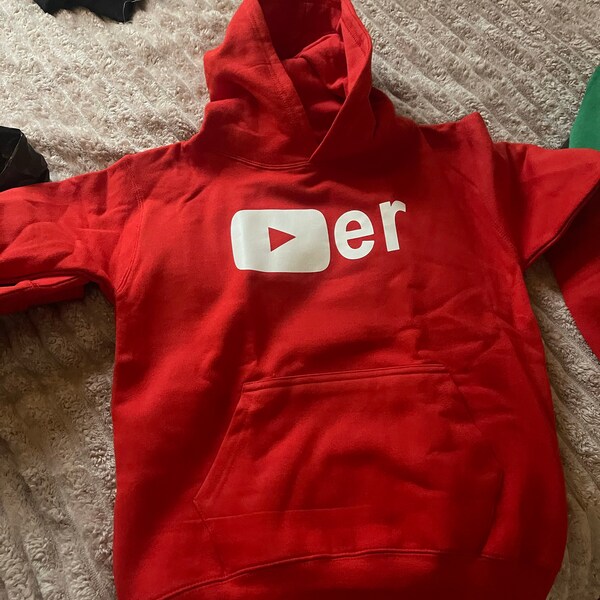 Kids Red & Gold Youtube Hoodie /T Shirt Youtuber Merch Jumper ...