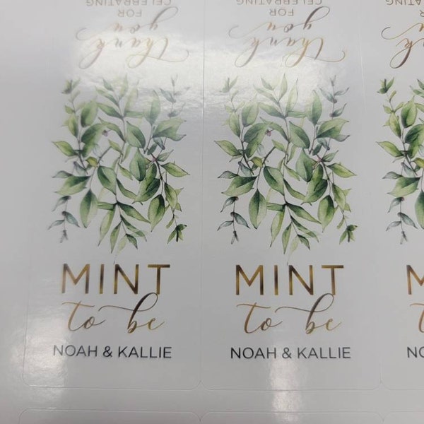 Mint to Be Tic Tac Stickers - Wedding Favor Sticker - Tic Tac Labels ...