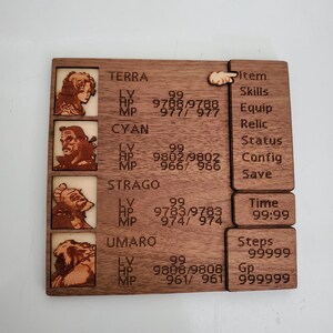 Custom Wooden Final Fantasy 6 / VI Menu Screen With Characters You Can ...
