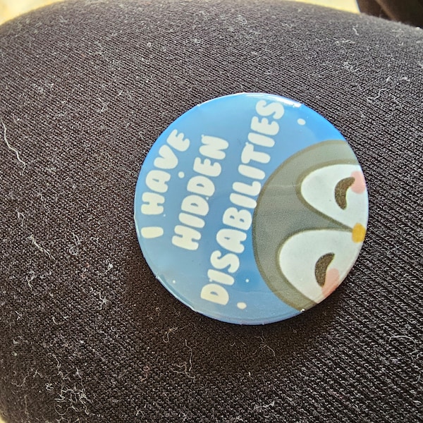 32mm Hidden Disabilities Badges, Animals, IBS, ADHD, PTSD, Triggers ...