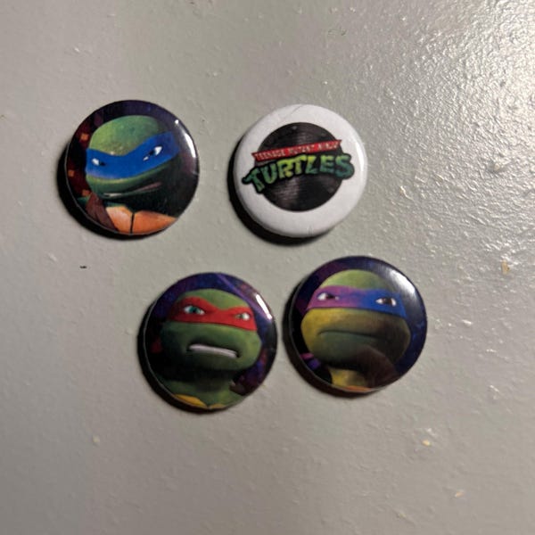 TEENAGE MUTANT Ninja Turtles Badge Button Set 25mm 1" Pins Pinback 80s ...