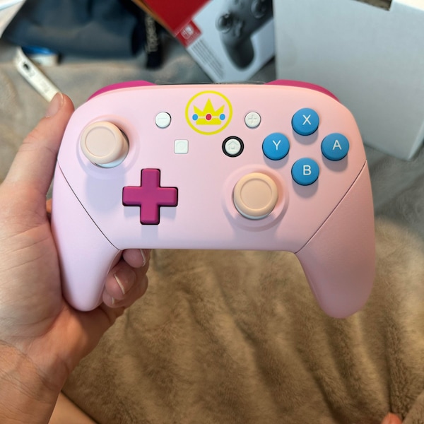 Custom Princess Peach Pastel Pink Nintendo Switch Pro Controller - Etsy ...