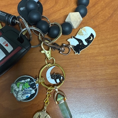 Amplify the Loving Energy Keychain, Zipper Charm Happy Cat Jingle Bell ...