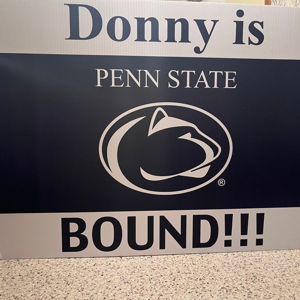 Personalized College Bound Yard Sign, College Logo Sign, Custom ...