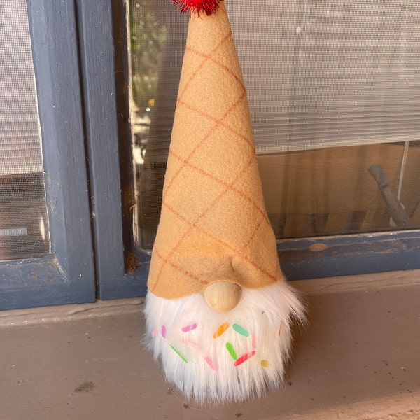 Ice Cream Cone Gnome, Summer Gnome, Tiered Tray, Farmhouse, Gnome Gift ...