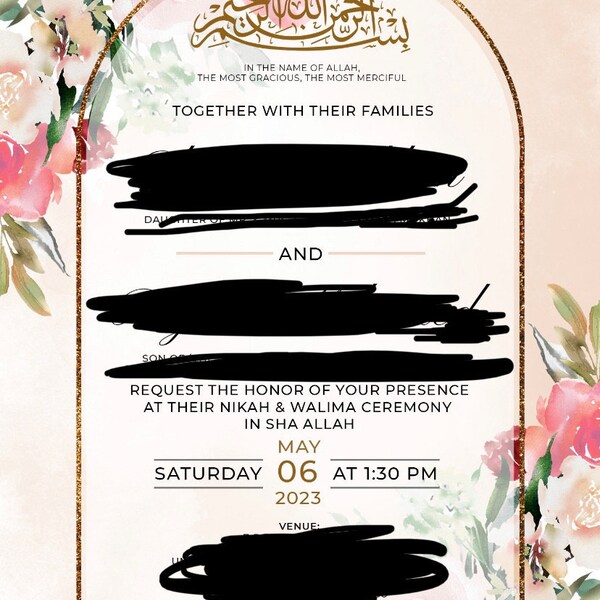 Editable Muslim Wedding Program Template DIGITAL DOWNLOAD, Printable ...