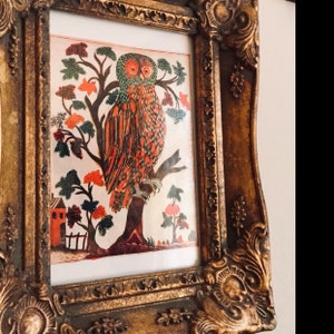 Russian Folk Art Owl Print Lubok Art Colorful Antique Owl - Etsy