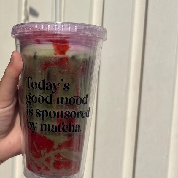 Hot Girls Drink Matcha | Iced Matcha Double Wall Tumbler With Straw ...