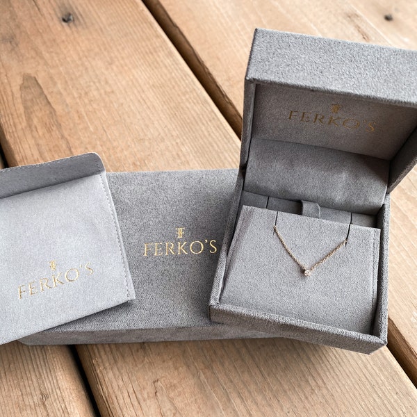 Prong Setting Diamond Necklace / Diamond Solitaire Pendant / Floating ...