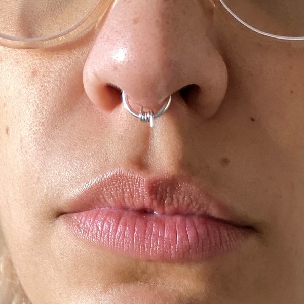 Barbed Wire Septum Ring, Sterling Silver Septum Ring, Gothic Septum ...