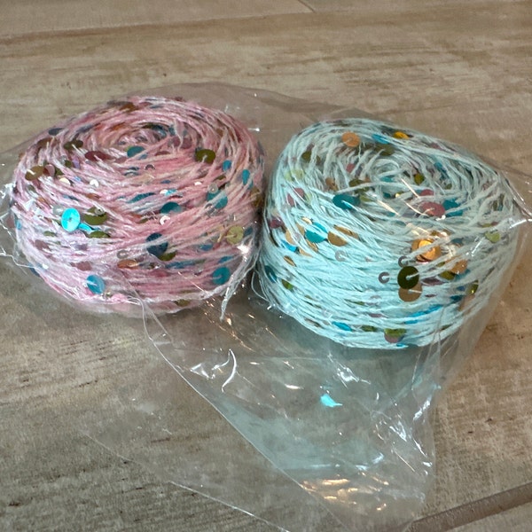 Sequin Cotton Yarn, Sparkly DIY Knitting Crochet Yarn - Etsy