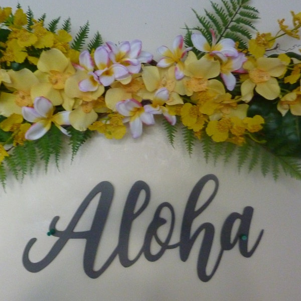 Aloha Metal Sign | Cursive Aloha Sign | Script Aloha Sign Explorer Sign ...