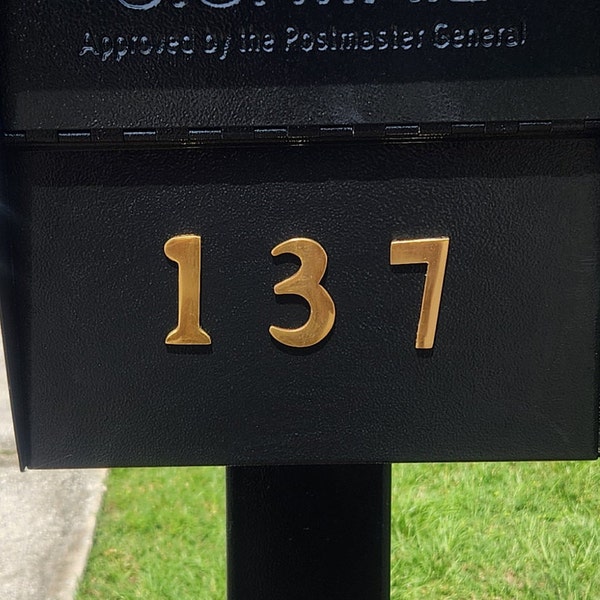 2 Inch Brass Mailbox Numbers 0-9 – Self Adhesive Floating Numbers ...