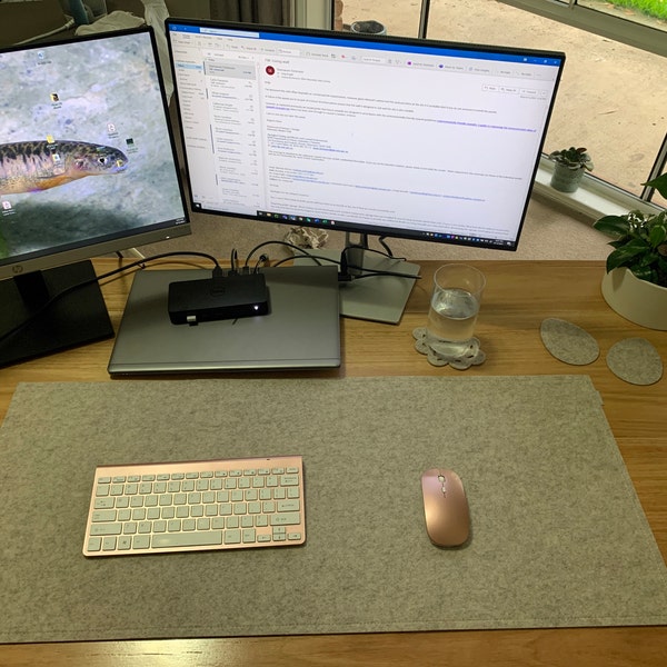 Gray Desk Pad/ Felt Mat / Laptop Mat / Desk Mat / Different Sizes Mat ...