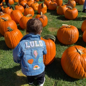 Personalized Custom Jean Denim Name Jacket, Chenille, Letter, Baby ...