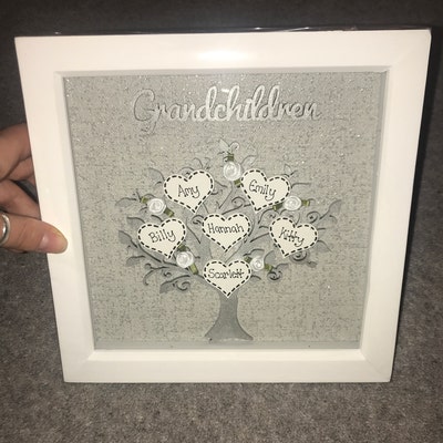 Personalised Silver Family Tree Picture Frame, Christmas Gift for Her ...