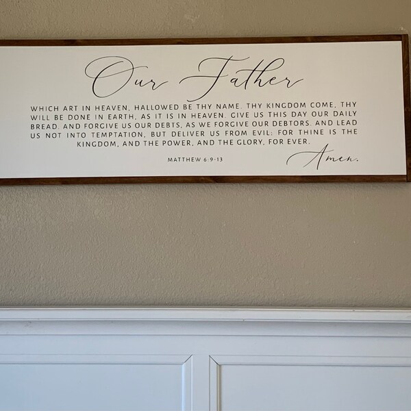 Rustic Wood Our Father Prayer Sign: Christian Farmhouse Wall Art - Etsy
