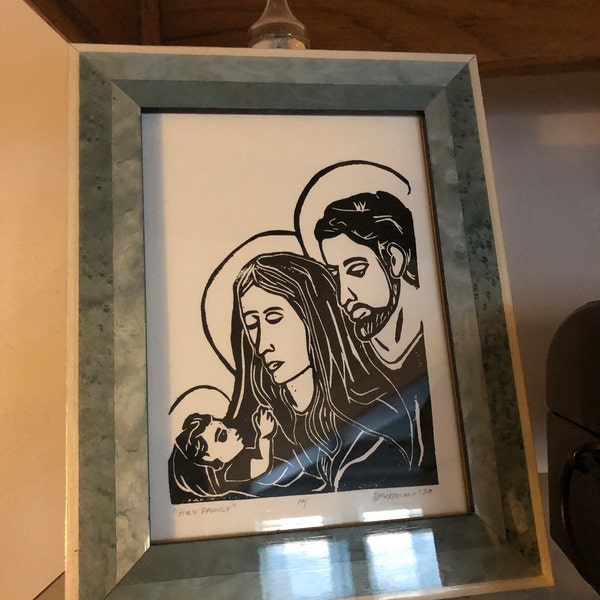 Saints Feast Day Table Runner I Original Linocut Block Print I Feast ...