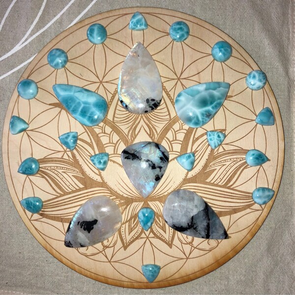 Flower of Life Lotus Crystal Grid #2 - Altar Decoration - Etsy