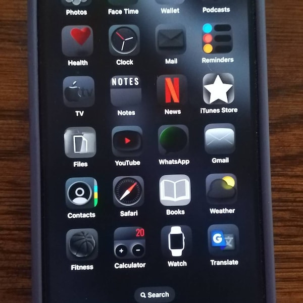 IPhone 15 Ios 17 Dark Mode Icons Pack - Etsy Canada