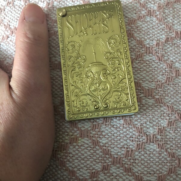 Edwardian Brass Notepad / Shopping List Notebook Replica Memo Pad With ...