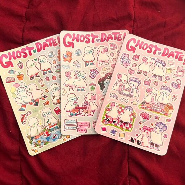 The Complete Ghost Dates Sticker Sheet Series - Etsy