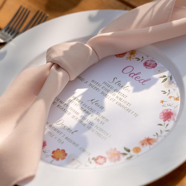 Custom Menus With Calligraphy and Watercolor Illustrations - Etsy
