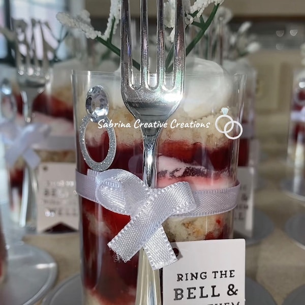 DIY Mini Cake Favor Set Clear Cake Wrap W/mini Forks for Dessert ...