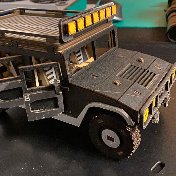SUV H1 Laser Cut Files: 6-wheel Pickup & Wagon, 1/24 Scale (SVG DXF) - Etsy