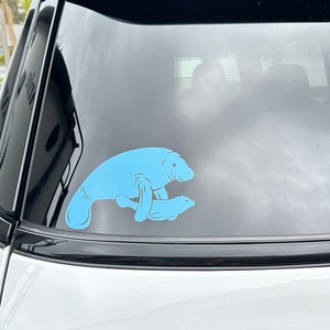 Manatee Car Window Decal Sticker Manatee Sticker Decal Manatee Gift ...