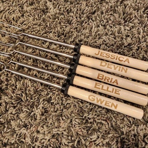 Custom Engraved S'mores Roasting Stick Set, Personalized Housewarming ...