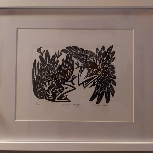 Sloth Linocut Relief Print on Dyed Paper - Etsy