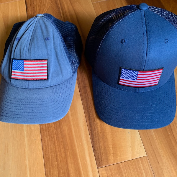 US American Flag Trucker Hat USA Mesh Snapback Cap Individually ...