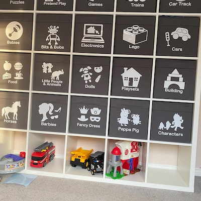 Toy Storage Decals Plastic Toy Box Labels Self-adhesive Personalised ...