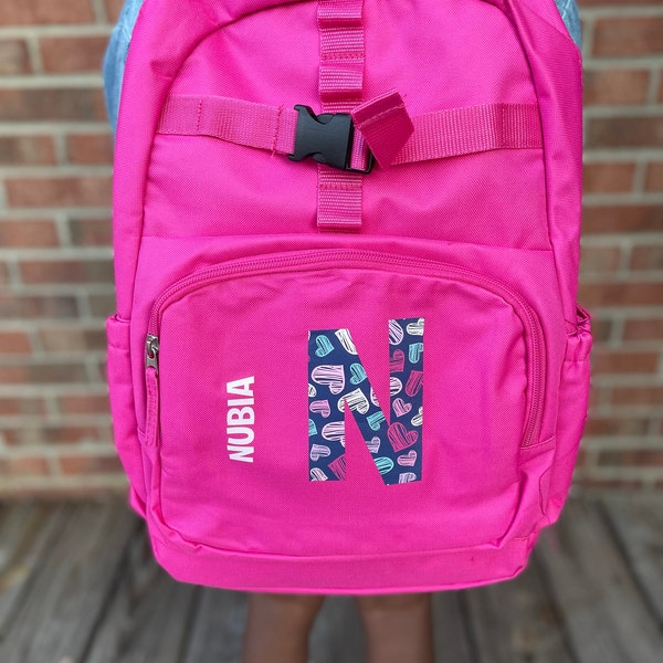 Personalized Pink Pretty Pattern Backpack - Back to School - Kids ...