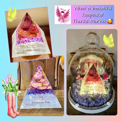 Custom Memorial Pyramid, Custom Cremation Ash Resin Pyramid, Cremation ...