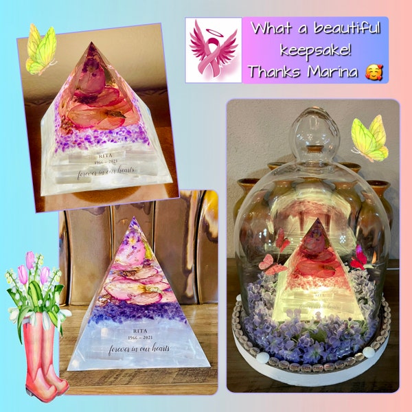 Custom Memorial Pyramid, Custom Cremation Ash Resin Pyramid, Cremation ...