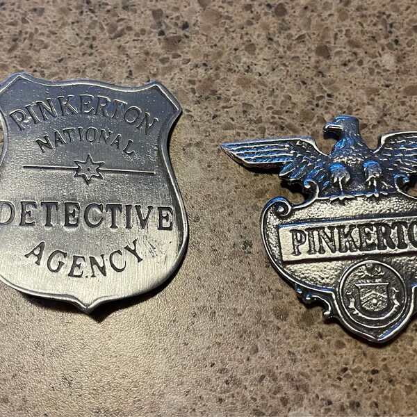 Pinkerton and Pinkerton Detective Agency Badge (TWO Badges) With Pin ...
