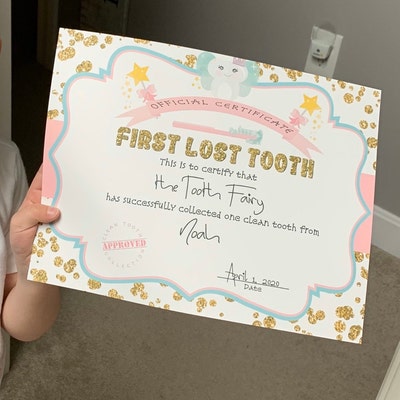 Editable Tooth Fairy Letter, Lost Tooth Certificate, Custom Tooth Fairy ...