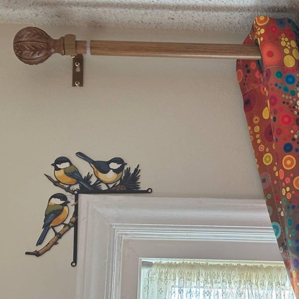 Chickadee Birds Metal Door Corner Decor, Chickadee Door Topper, Birds ...