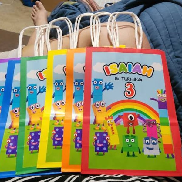 Numberblocks Bag Front Label - Printable Bag Front Label - Personalized ...