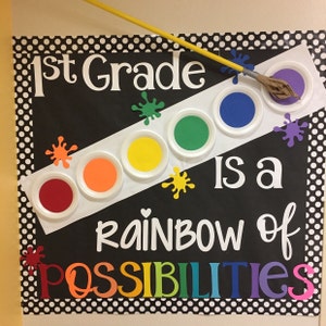 Teachers School Bulletin Board Cutouts DIY Kit rainbow of Possibilities ...