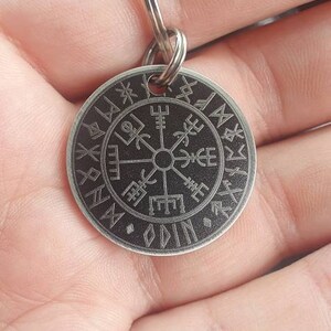 Nordic Viking Dog Tag, Norse Viking Runes Keyring, Tribal Celtic Aztec ...