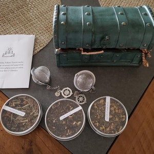 Blue Tea Gift Box With Personalized Infusers & Loose Leaf Teas - Etsy