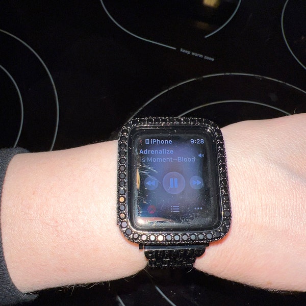 Custom Apple Watch Band Black & or Iwatch Lab Diamonds Bezel Apple ...