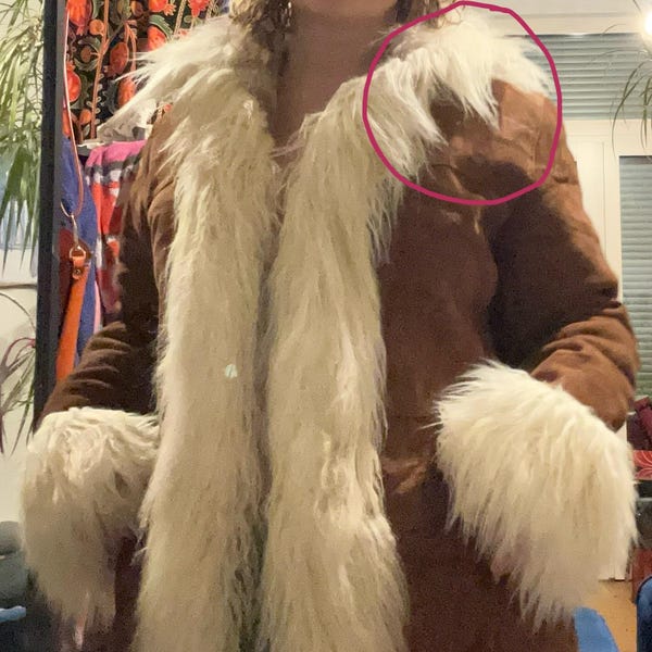 Penny Lane Coat Women Fur Coat Afghan Coat Toscana Fur Trim Brown 1980 ...
