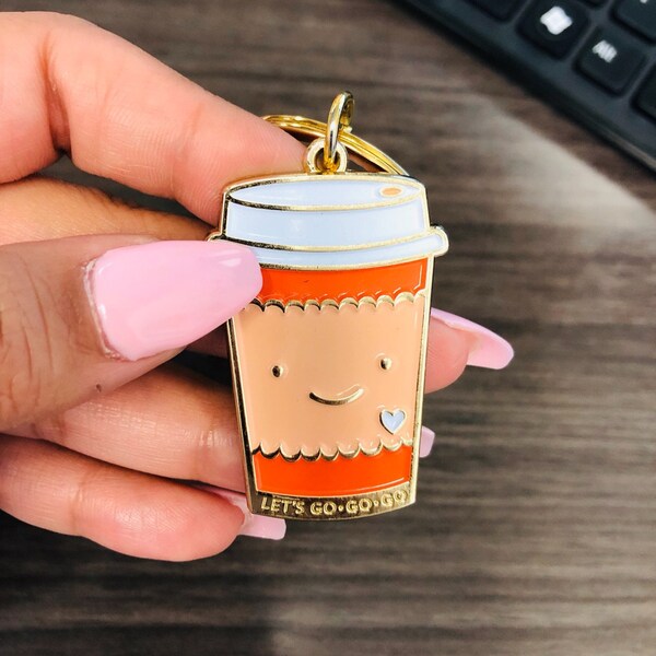 Coffee to Go Keychain Key Charm Coffee Lover Coffee Key Chain Coffee ...