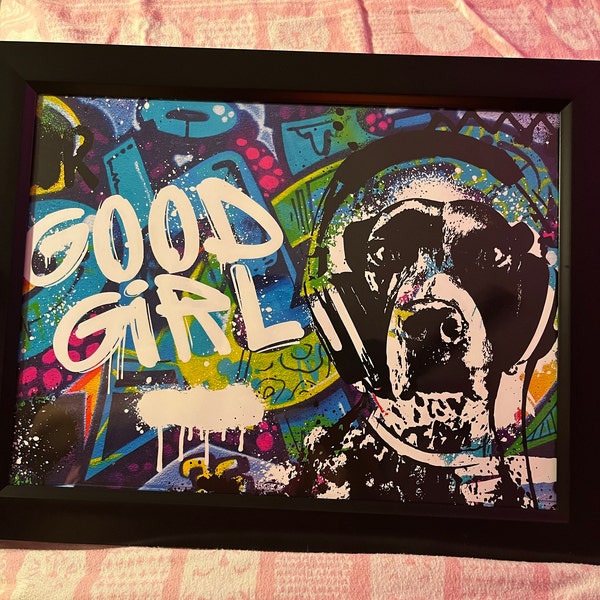 Custom Graffiti Portrait. Dog or Cat Canvas Wall Art Made From Photo ...