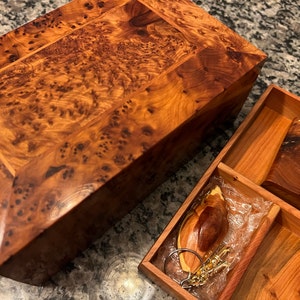 Handmade Secret Opening Wooden Jewelry Box,unique Trinket Box,burl ...